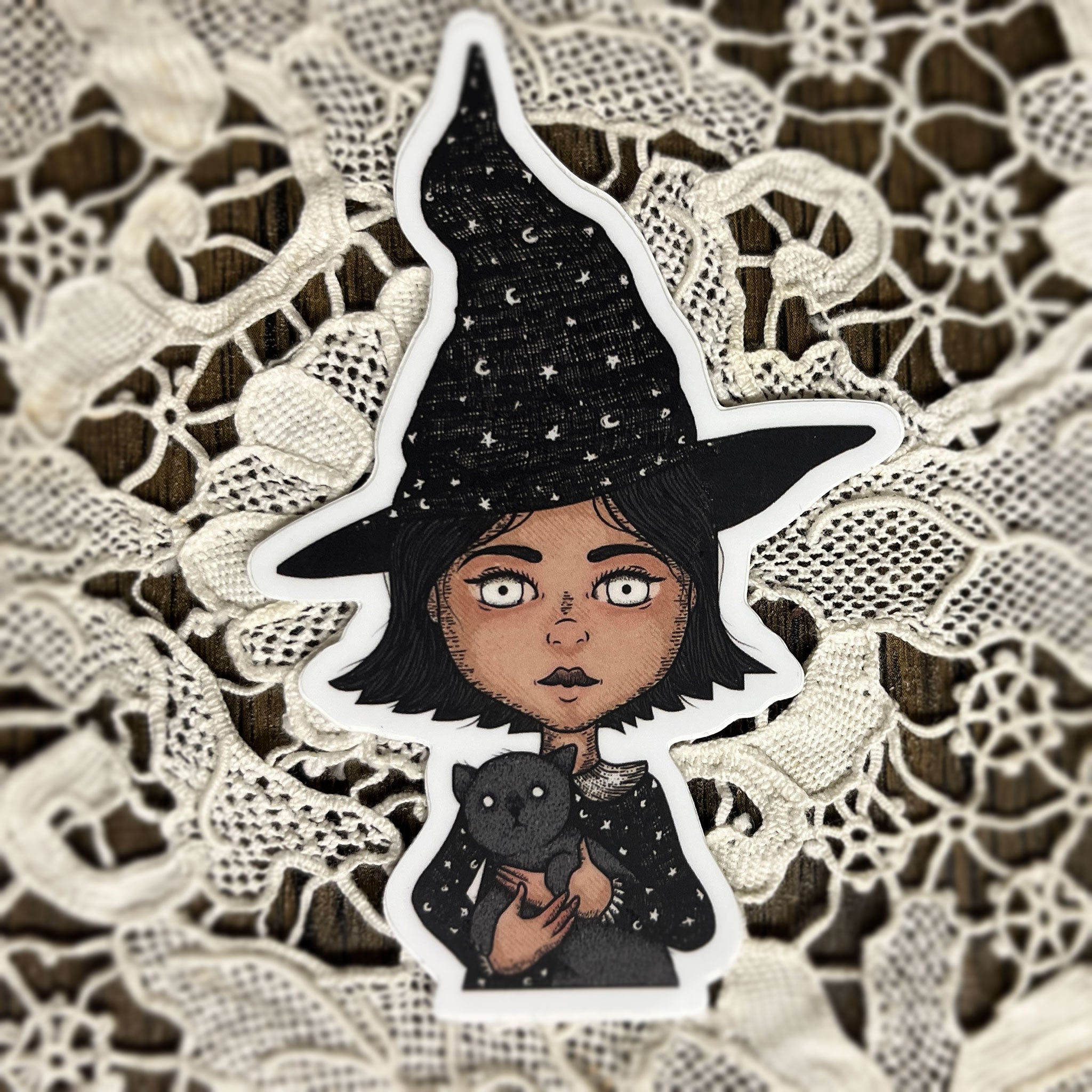 Starry Brujita witch sticker – The Art of Yosiell Lorenzo